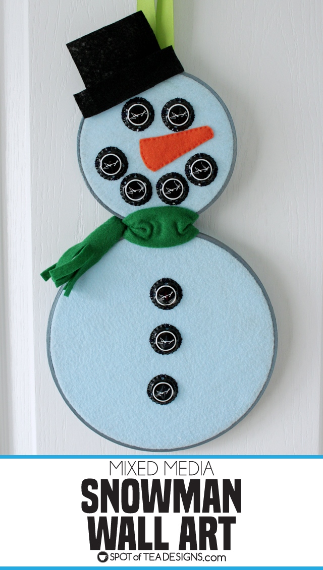 Mixed Media Snowman Wall Art - Spot of Tea Designs