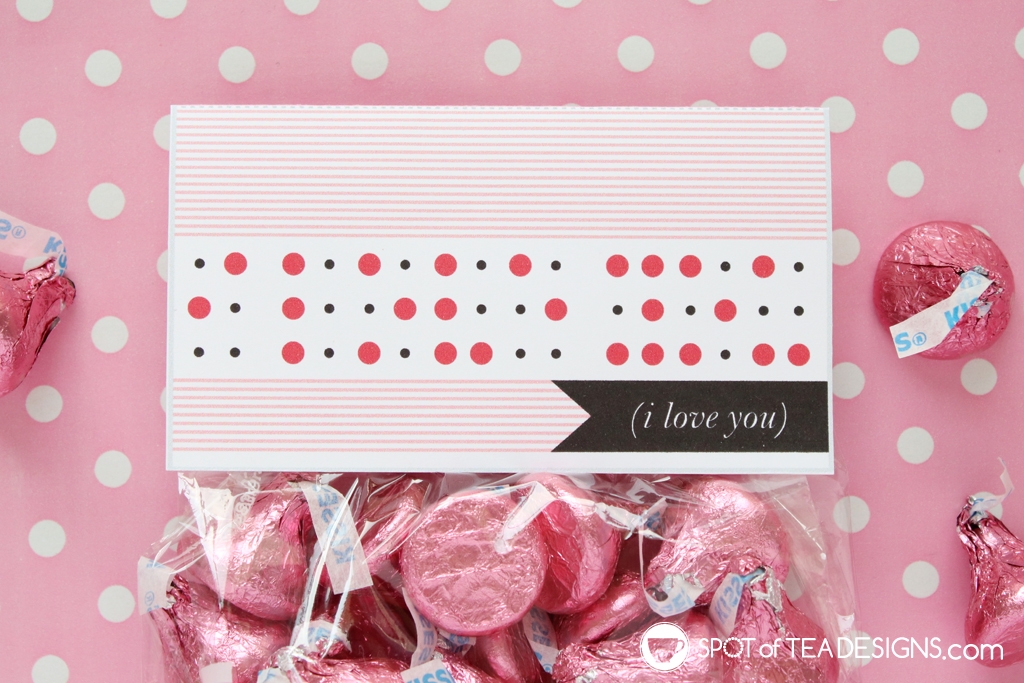Printable Valentines Bag Toppers | I Love You in Braille - Spot of Tea ...