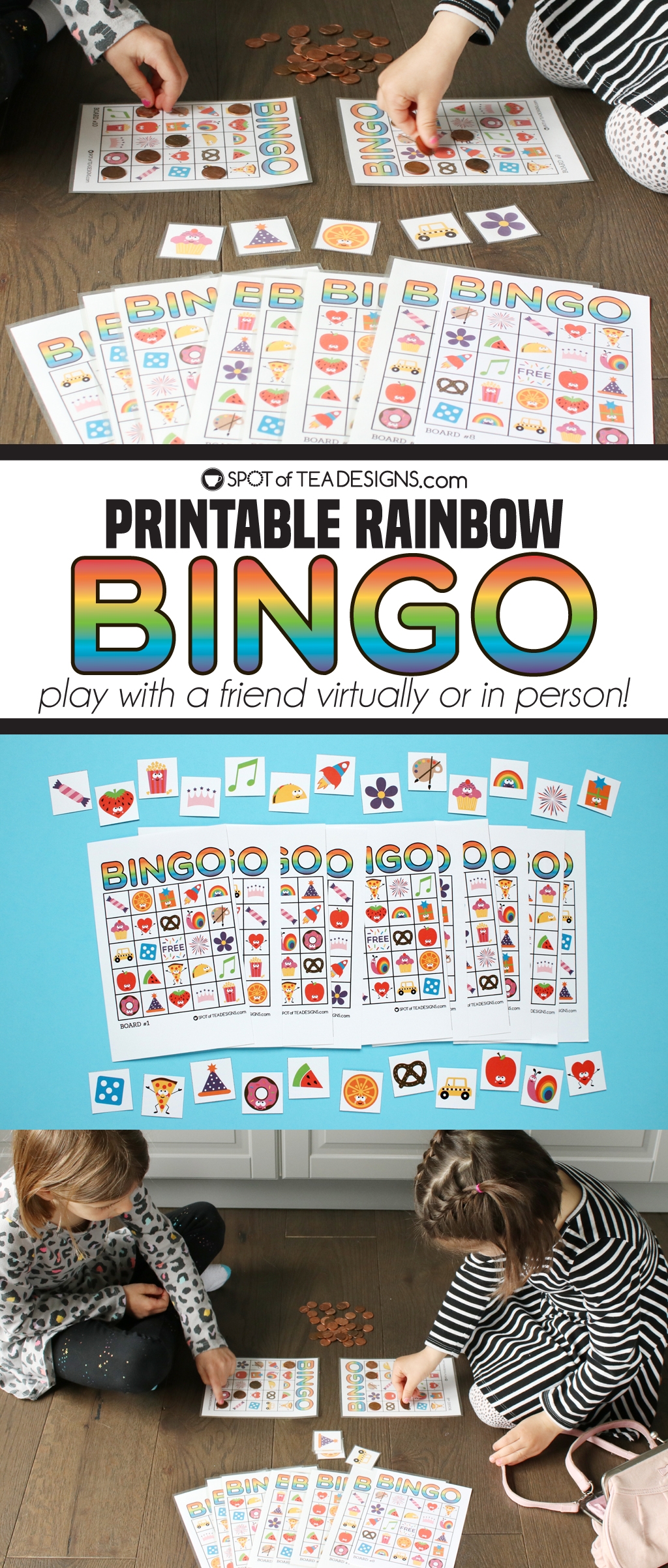 Printable Rainbow Bingo Game - Spot of Tea Designs