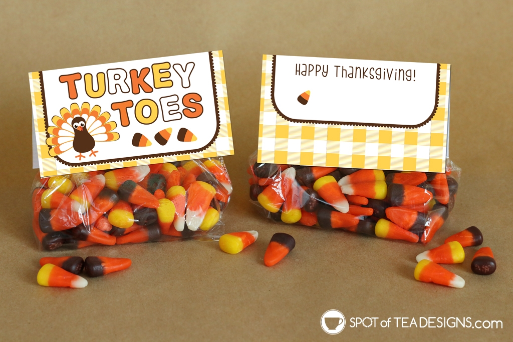 Turkey Toes Thanksgiving Bag Toppers - Spot of Tea Designs