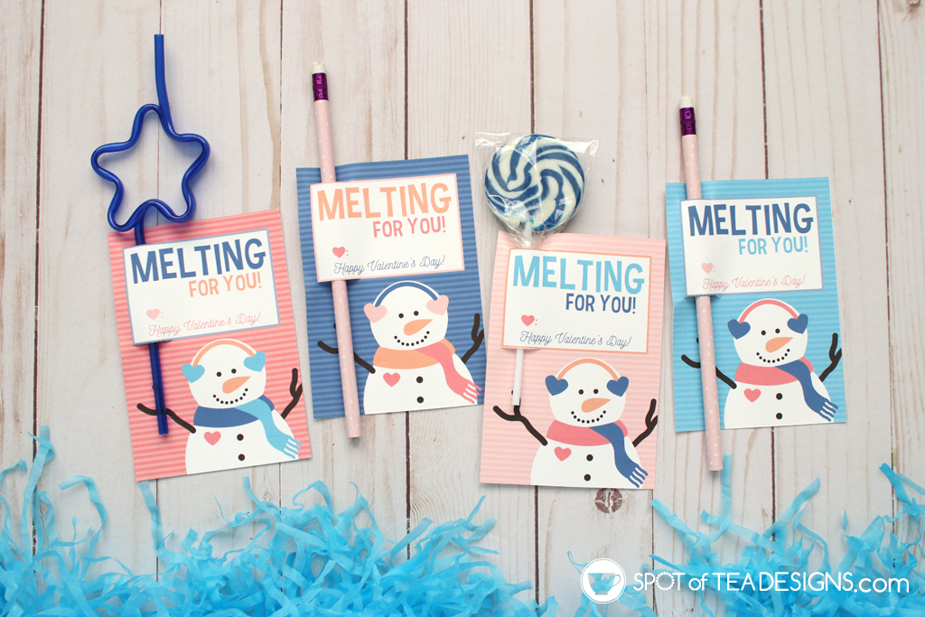 Printable Valentines | Snowman Collection - Spot of Tea Designs