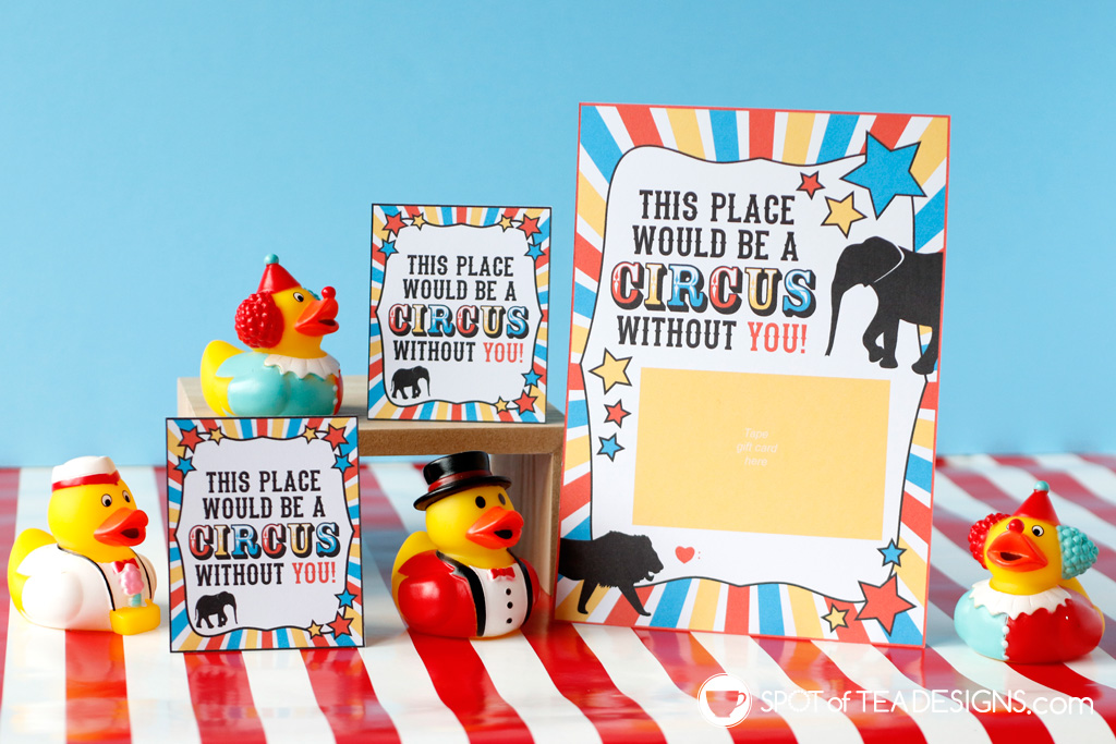 Circus Teacher Appreciation Printables - Spot of Tea Designs