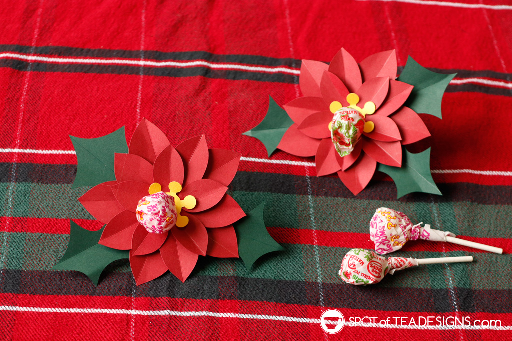 Christmas Poinsettia Lollipop Holder - Spot of Tea Designs