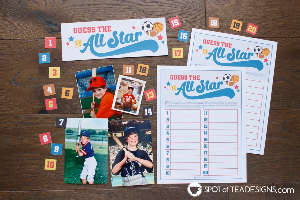 Guess the All Star Printable Game - Spot of Tea Designs