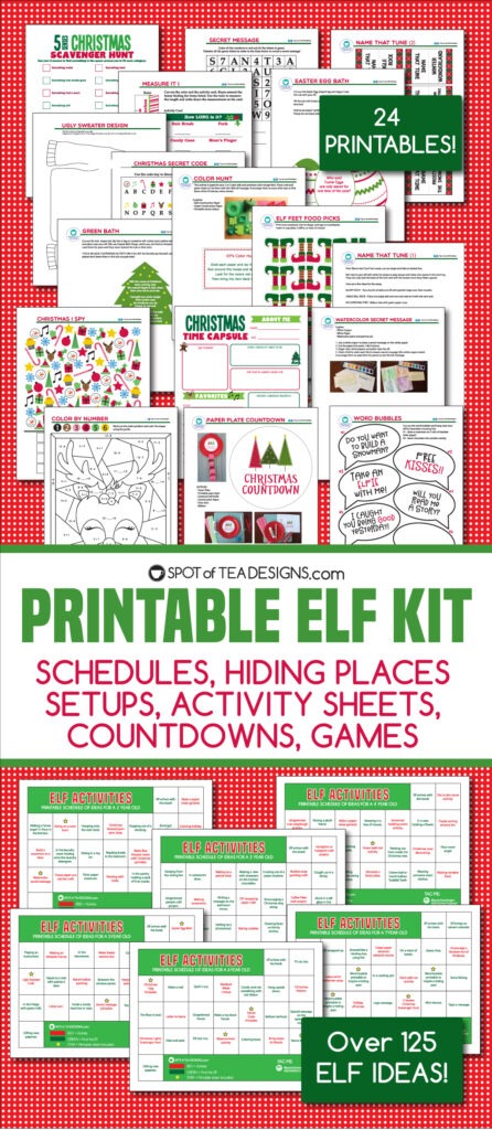 Printable Elf Kit of 24 Printables - Spot of Tea Designs