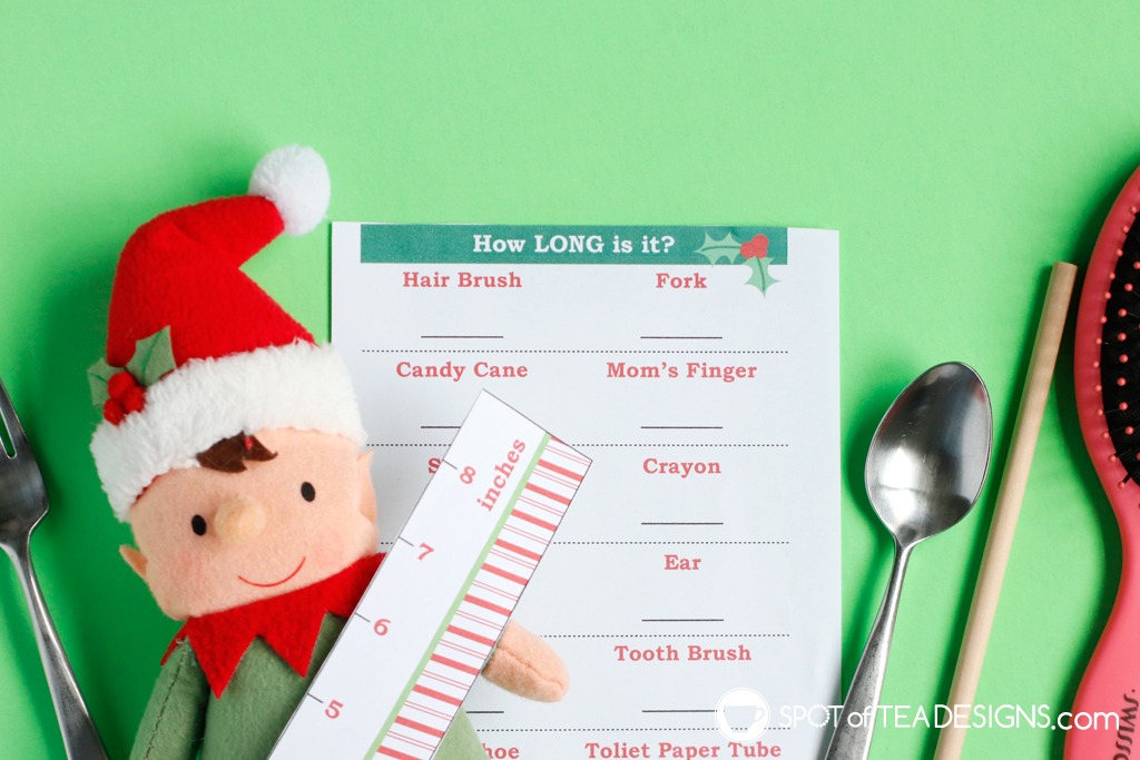 Elf Ideas | Printable Measurement Activity Sheet - Spot of Tea Designs