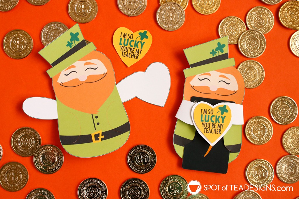 Printable Leprechaun Gift Card Hugger - Spot of Tea Designs