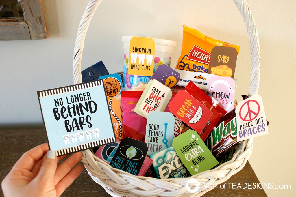 Braces Off Gift Basket - Spot of Tea Designs