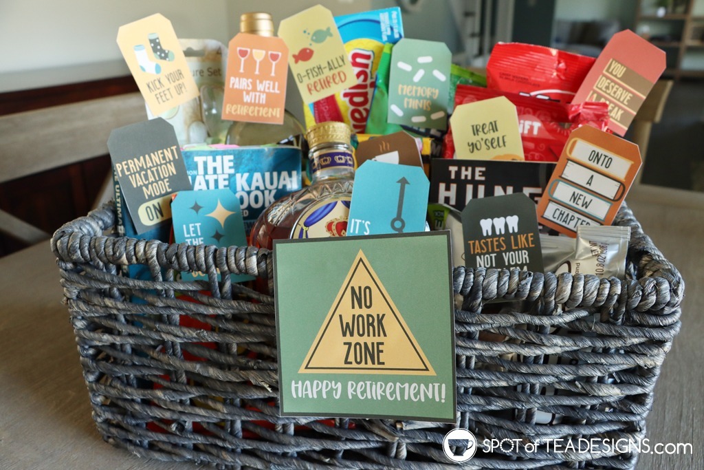 No Work Zone Retirement Gift Basket - Spot of Tea Designs