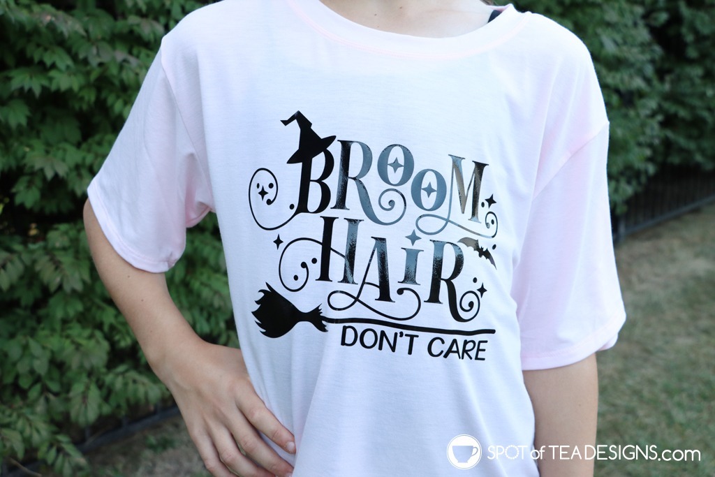 Broom Hair Don't Care Halloween T-shirt - Spot of Tea Designs