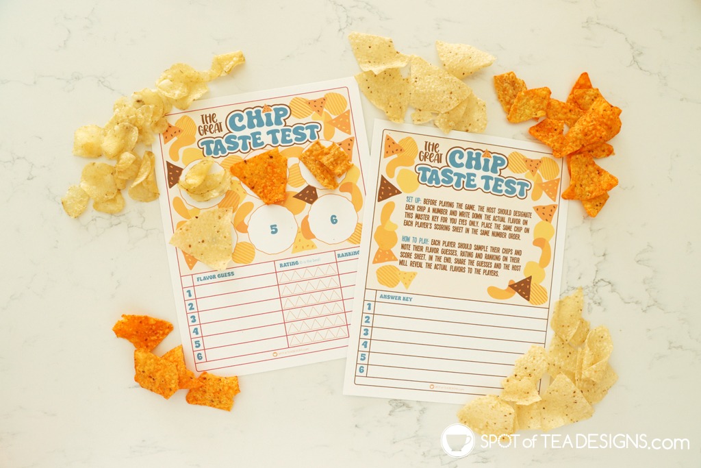 Printable Game | Chip Taste Test - Spot of Tea Designs